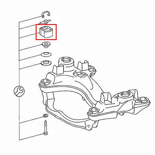 Front Subframe Rubber Bushing (1984-1989) Genuine Mercedes 1073300275 ...