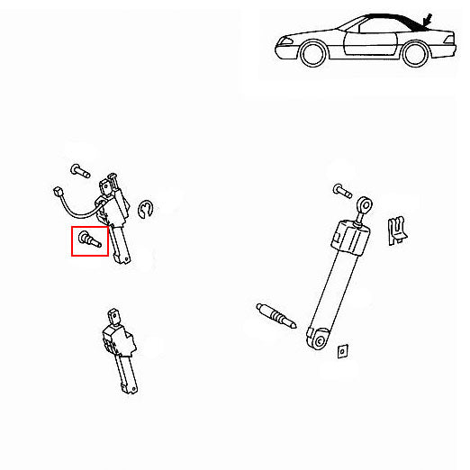 Folding Top Drive Cylinder Pin - Genuine Mercedes R129 1299912307 ...