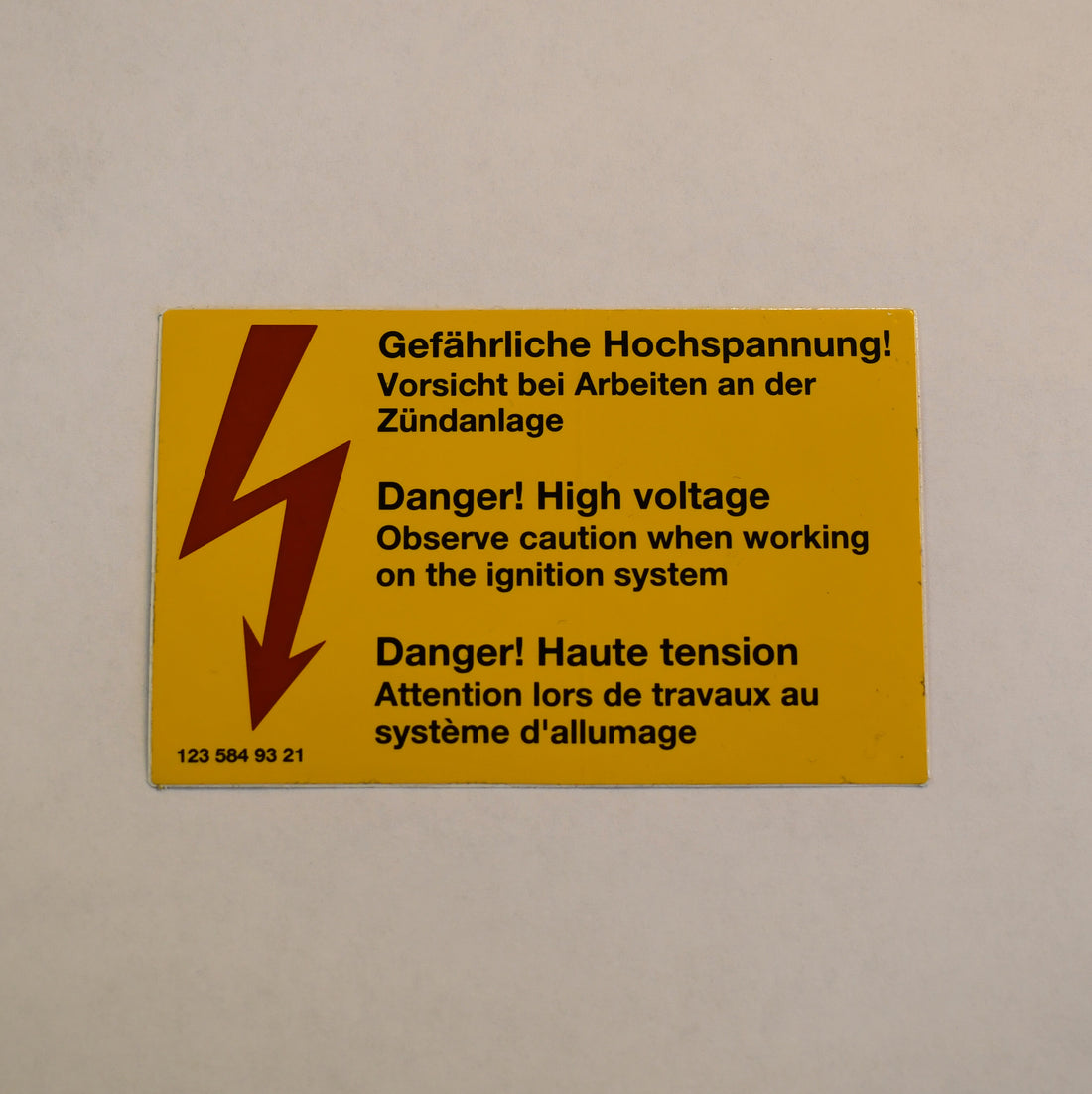 Air Cleaner Caution Sticker Genuine Mercedes - R107 Models – Classic ...